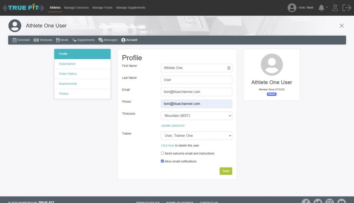 Custom Workout & Meal Plan App | True Fit Training and Nutrition